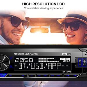 Single Din Bluetooth Car Stereo: Mechless Multimedia Digital Car Audio - in Dash MP3 Player with Dual USB/SD/AUX-in FM/AM Radio Receiver Wireless Remote Control