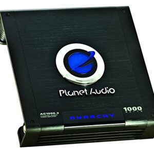 Planet Audio AC1000.2 2 Channel Car Amplifier - 1000 Watts, Full Range, Class A/B, 2-4 Ohm Stable, Mosfet Power Supply, Bridgeable