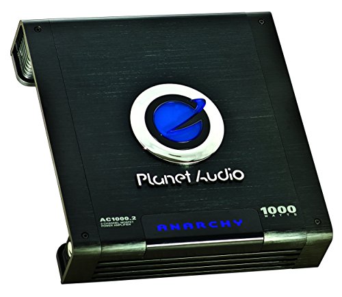 Planet Audio AC1000.2 2 Channel Car Amplifier - 1000 Watts, Full Range, Class A/B, 2-4 Ohm Stable, Mosfet Power Supply, Bridgeable