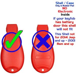 2 New Red Keyless Entry 3 Button Remote Key Fob Shell / CASE M3N5WY783X IYZC01C 56046707AE for Chrysler Town Country Dodge Challenger Charger Durango Grand Caravan Journey & Ram