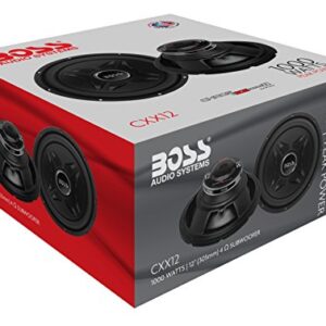 BOSS Audio Systems CXX12 Car Subwoofer - 1000 Watts Maximum Power, 12 Inch , Single 4 Ohm Voice Coil, Sold Individually,Black