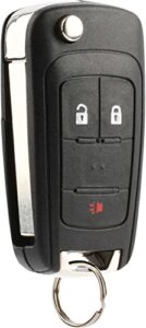 key fob keyless entry remote flip shell case & pad fits chevy 2010-2017 equinox / 2012-2017 sonic/gmc 2010-2017 terrain