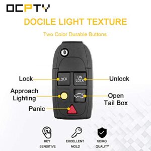 OCPTY 1X Uncut Keyless Entry Remote Key Fob Shell Replacement for Volvo S60 S80 V70 XC70 XC90 S80 S60 V70 XC70 XC90 LQNP2T-APU