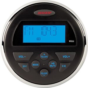 jensen jensen ms30 am/fm/usb compact waterproof stereo – blue backlight / ms30rtl / (renewed)