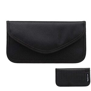 rfid signal blocking bag,anti-tracking anti-spying anti radiation key pouch signal blocker jammer signal shielding wallet case faraday bag car key fob for cell phone privacy protection (black)