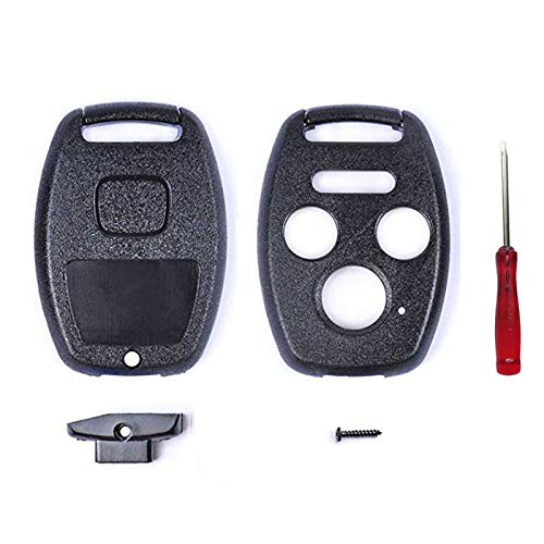 for Honda Key Fob Shell,Replacement Key Shell Housing Keyless Entry Remote Honda Key Fob with Stickers Fit for Honda Accord Civic EX Pilot (3+1 Buttons, 1 Black)