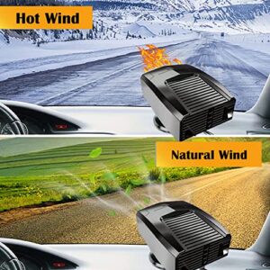 12V 180W Car Heater,360°Rotatable Car Defroster Defogger Portable Fan 2 in 1 Heating and Cooling Fan Plug in Cigarette Lighter Plug(Red)