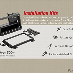 Scosche TA2053BKB Compatible with 2005-2011 Toyota Tacoma Double Din Dash Kit (Black)