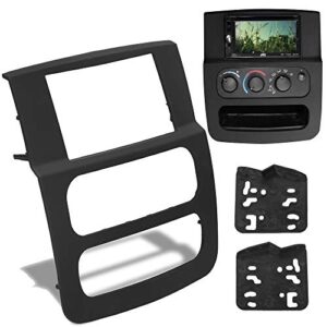 ecotric high grade double din stereo dash kit compatible with 2002-2005 dodge ram 1500 2500 3500 pickup black without wiring harness