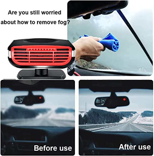 Car Heater 12V 150W Portable 3 in 1 Heating & Cooling& Air Purify Electric Fan Heater for Fast Heating Defroster Defogger Demister for Car SUV Truck （US Warehouse in Stock）