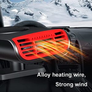 Car Heater 12V 150W Portable 3 in 1 Heating & Cooling& Air Purify Electric Fan Heater for Fast Heating Defroster Defogger Demister for Car SUV Truck （US Warehouse in Stock）