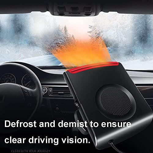 Car Heater 12V 150W Portable 3 in 1 Heating & Cooling& Air Purify Electric Fan Heater for Fast Heating Defroster Defogger Demister for Car SUV Truck （US Warehouse in Stock）