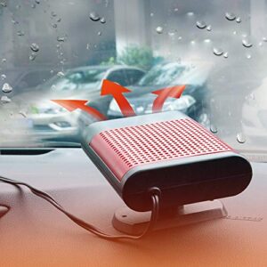 Car Heater, 12V 150W Auto Electronic Heater Fan Fast Heating Defrost Defogger, 4 in 1 Heating&Cooling Function Car Heater Plug into Cigarette Lighter, 60 Seconds Fast Heating, Low Noise (Red)