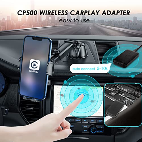 Wireless CarPlay Dongle for iPhone - Apple Bluetooth Pair Magic Box Convert Wired to Wireless for Carplay Car Auto Connect No Delay iOS Link Stable Transmission Plug and Play Carplay Adapter