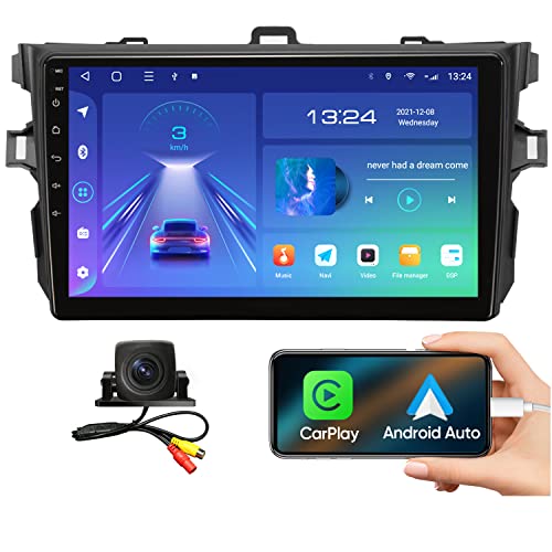 5G WiFi (1280X720 Pixel) 8 Core 2G Ram 32G ROM Car Stereo Radio 9 Inch for Toyota Corolla 2009-2012 with Carplay Android Auto,GPS 48EQ Mirroring Airplay Backup 1080P SWC