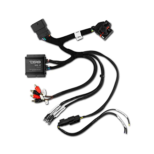 DS18 RY-Harness.HD Harley Davidson Plug and Play Harness for Amplifiers, 4 Channel RCA Pre-Output Ready to Use - Great for Upgrade Your Motorcycle Sound System