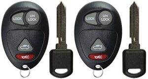 keylessoption keyless entry remote car key fob and ignition key replacement for l2c0007t (pack of 2)