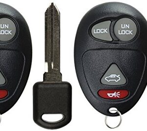 KeylessOption Keyless Entry Remote Car Key Fob and Ignition Key Replacement For L2C0007T (Pack of 2)