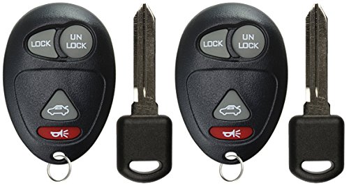 KeylessOption Keyless Entry Remote Car Key Fob and Ignition Key Replacement For L2C0007T (Pack of 2)