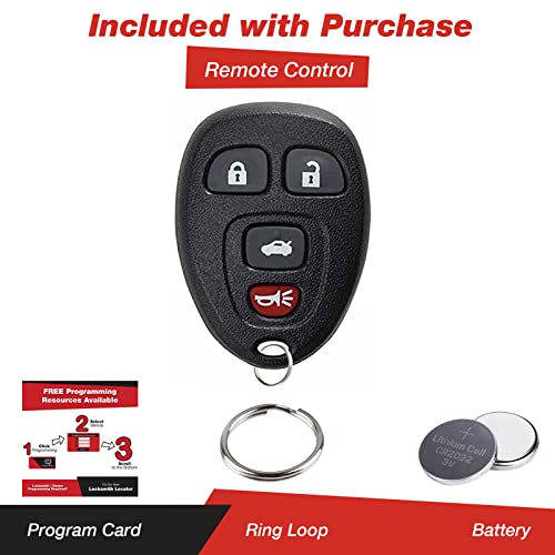 KeylessOption Remote Key Fob for GM (15912859, 10337866, OUC60270)