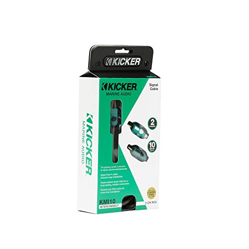 KICKER 47KMI10 Marine Series 2-Ch RCA Interconnect, 10.0m