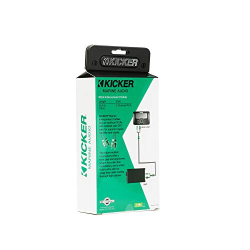 KICKER 47KMI10 Marine Series 2-Ch RCA Interconnect, 10.0m