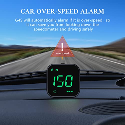 wiiyii G4S Digital GPS Speedometer, New HUD Car Head Up Display with Digital Speed in MPH KPH, Universal for Cars Truck Electric Hybrid Automobile (G4S-Green)