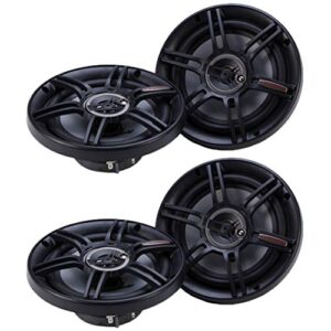 crunch cs-653 300 watts 6.5-inch 3-way 4 ohms car audio cs speakers with dome tweeters and stamped steel basket, black, 2 pack