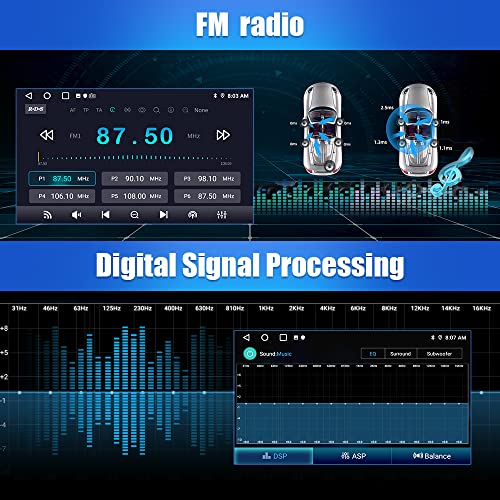 Car Radio Stereo Android 12 for Ford F150 F250 F350 Fusion Edge Explorer Taurus Freestar 7 inch Touch Screen 2G+32G with Carplay/Android Auto SWC GPS WiFi Bluetooth FM RDS DSP