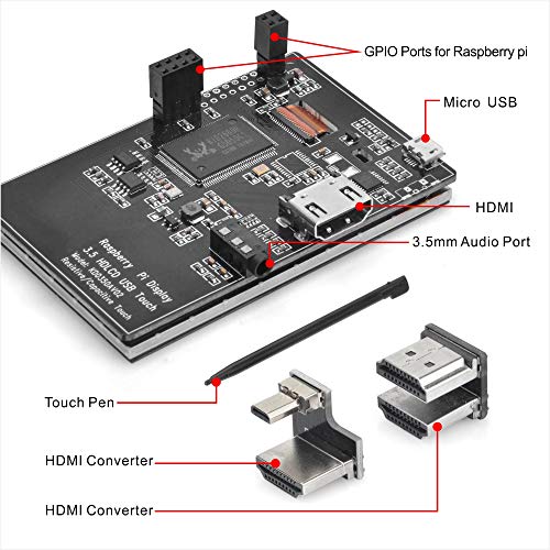 OSOYOO LCD Touch Screen 3.5" HDMI Display Monitor TFT for Raspberry Pi 3 2 Model B Audio Output with Stylus Pen