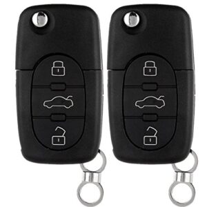 eccpp 2pcs uncut keyless entry remote control car key fob (shell case) for a udi a4 for audi tt/ a6 quattro / a8 quattro/allroad quattro/tt quattro 4d0837231e 4d0837231p myt8z0837231