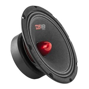 DS18 Car Audio Door Speaker Combo with Amplifier - 4 x 6.5 4-Ohm Bullet Midrange Speakers PRO-GM6.4B with 4 Channel Class D Amplifier CANDY-X4B - Compact Mini Amplifier with Premium Quality Speakers