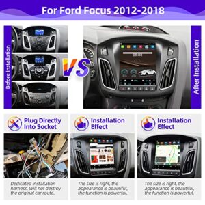 CGOGC Android10 Car Radio Compatible with Android Auto Wireless Carplay for Ford Focus 2012-2018 8core IPS Touchscreen Stereo FM/AM Bluetooth GPS Navigation Backup Camera Media Play Head Unit