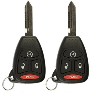 keylessoption keyless entry remote start control car key fob replacement for kobdt04a (pack of 2)