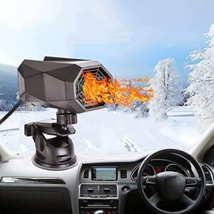 portable car heater, auto heater fan, car defogger, fast heating quickly defrost defogger 12v 150w auto ceramic heater fan 3-outlet plug in cig lighter(black).