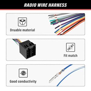 RED WOLF Car Radio 16 Pin ISO Wire Harness Adapter For Semi Truck Freightliner International Peterbilt Volvo Sterling Mack Kenworth Stereo Connector cable Male Plug to JVC Pioneer Kenwood Sony Android