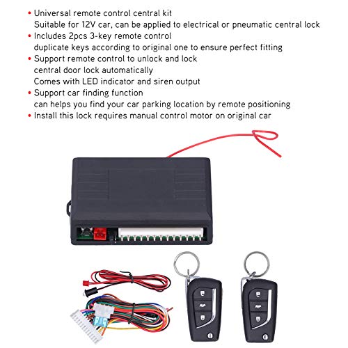 Keyless Entry Door Lock Car,Universal Car Remote Central Kit,Auto Remote Door Lock Keyless Entry System Universal Control Central Locking Kit for 12V Car