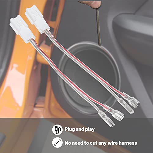 RED WOLF Front or Rear Door Speaker Wire Harness Connector Adapter for Toyota 2018-2022, Camry RAV4 Avalon, 2020 Tacoma Door Speakers, Lexus is CT 2011-2018 Dash Tweeter Only