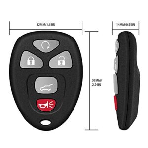 Key Fob, Keyless Entry Remote Start Control Replacement Fits for GMC Acadia 2007-2016 Yukon XL/Chevy Suburban Tahoe Traverse/Cadillac Escalade SRX/Buick Enclave FCC ID: OUC60270, OUC60221, 15913415