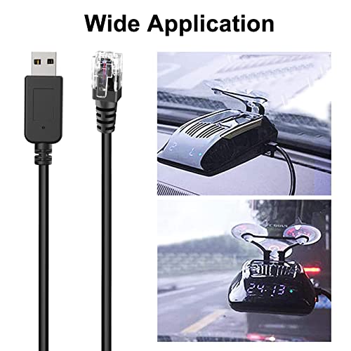 Radar Detector Cable, USB to RJ11 Plug Cable,for Escort Radenso XP Uniden Beltronics Cobra Whistler Radar Detector,Replacement Power Cable for Radar Detectors (RJ11-3.3ft)