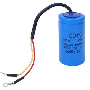 cd60 capacitor 500uf, cd60 250vac 500uf run start capacitor, motor starting capacitor for refrigerators, air conditioner, ac motors, etc