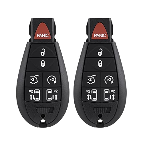 Keyless Entry Car Key Fob Replacement Fits for Chrysler Town and Country Dodge Grand Caravan 2008 2009 2010 2011 2012 2013 2014 2015 2016 2017 2018 2019 2020 M3N5WY783X IYZ-C01C(Pack of 2)