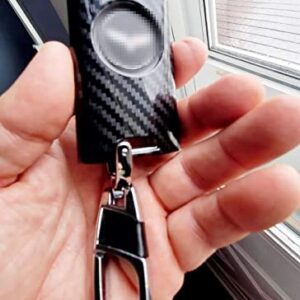 iJDMTOY Glossy Black Carbon Fiber Finish Exact Fit Key Fob Shell Cover w/Keychain Compatible with Cadillac ATS CTS DTS XTS SRX STS Escalade or Chevrolet C7 Corvette, etc