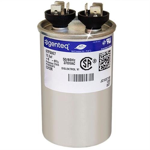 CPT0663 - 12.5 uf MFD 370 Volt VAC - American Standard Round Run Capacitor Upgrade