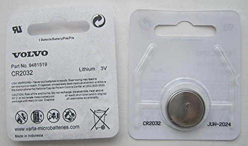 Genuine Volvo 9481519, Remote Control Battery (CR2032)