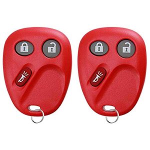 for 03-07 cadillac chevy gmc hummer pontiac saturn keyless entry remote key fob red 3btn 21997127 lhj011 – 2 pack