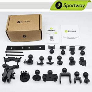 Dash Cam mount, Sportway S80 Dash Cam Mirror Mount Holder with 16pcs Joints for Rove APEMAN CHORTAU Roav Nexar iiwey YI Z-Edge Old Shark KDLINKS Crosstour VANTRUE GoPro... 99% Car Dash Cameras DVR GPS