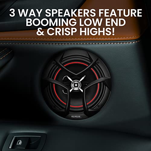 Sound Storm Laboratories CG653 Charge Series 6.5 Inch Car Stereo Door Speakers - 325 Watts Max, 3 Way, Full Range Audio, Tweeters, Coaxial, Sold in Pairs