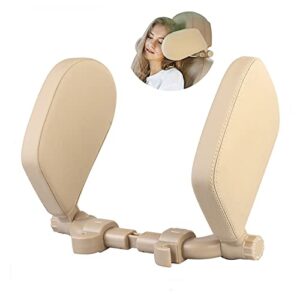 car headrest pillow road pal headrest car seat head neck support adjustable headrest neck support for kids adults (beige)