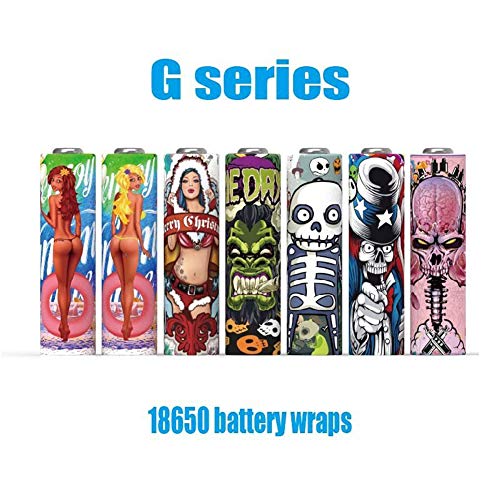 20 PCS Battery Wraps for G Series Protective Skin Decal Pre Cut Sleeves Heat Shrink PVC Tubing Tubes Make Your 18650 Battery Cool and Wonderful 7 Styles Replacement Cover Film